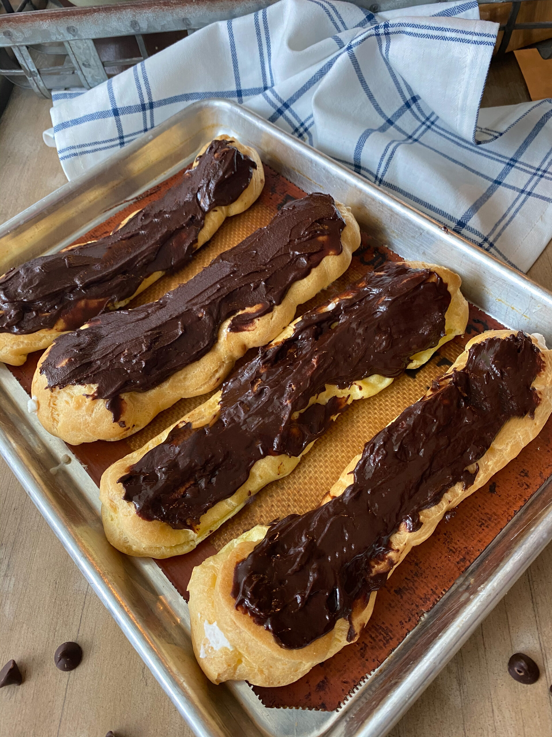 Chocolate Eclairs with Spiced Whipped Cream - Eclectic Momsense